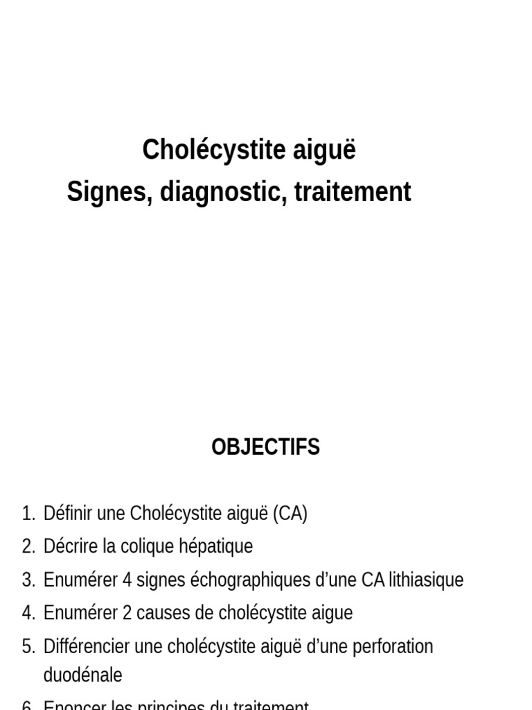 2 - Cholécystite Aiguë | PDF | Vésicule biliaire | Gastroentérologie