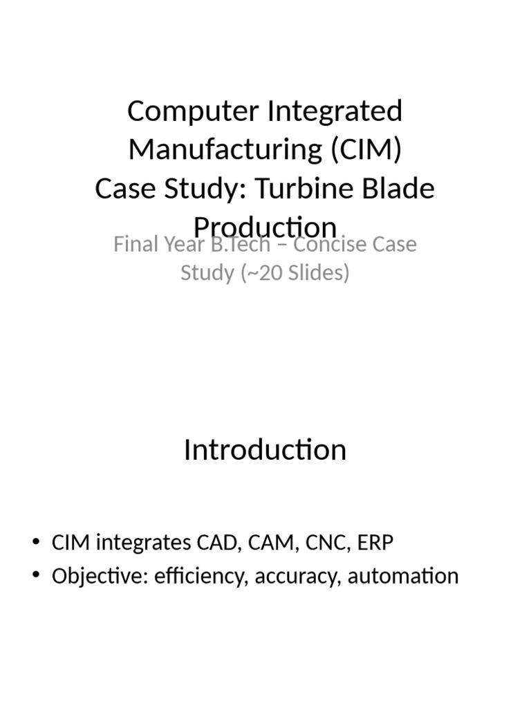 CIM Turbine Blade Case Study Concise | PDF