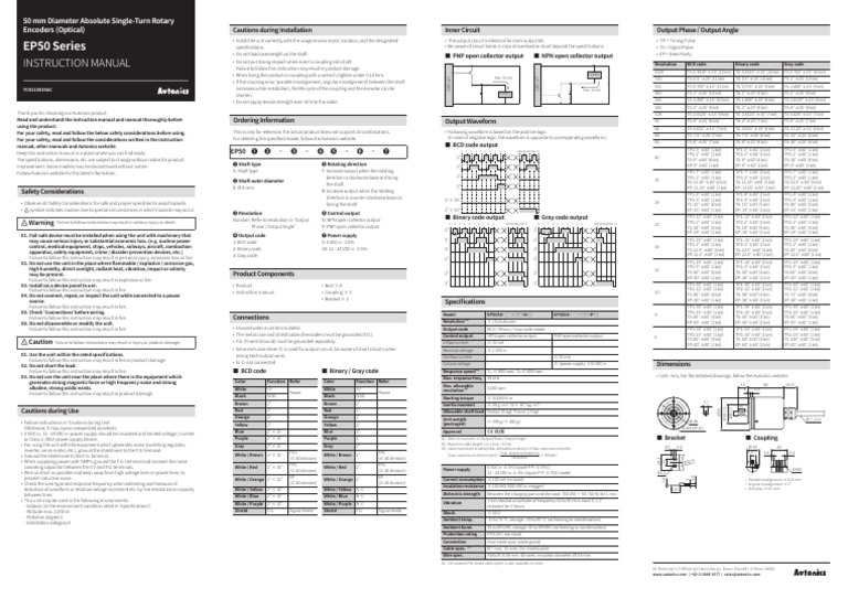 EP50 Series Rotary Encoder Manual | PDF | Manufactured Goods | Computer ...