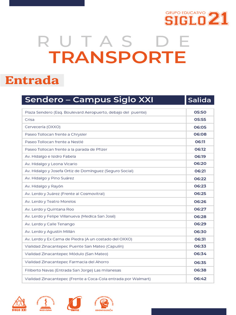 Rutas de Transporte en Metepec | PDF | Politica de mexico | México