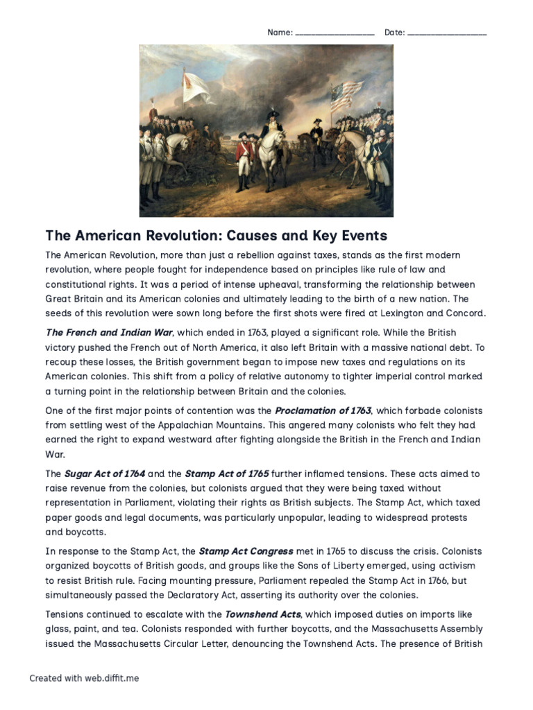 American Revolution Inquiry Lesson | PDF | American Revolution ...