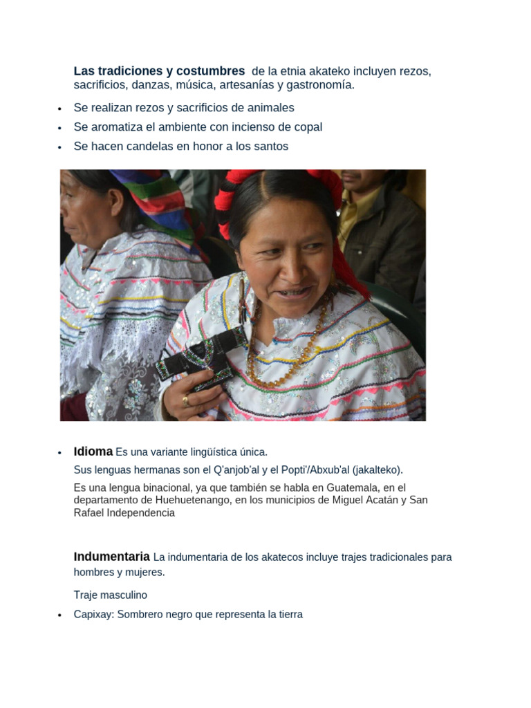 Tradiciones y lengua de los akatecos | PDF