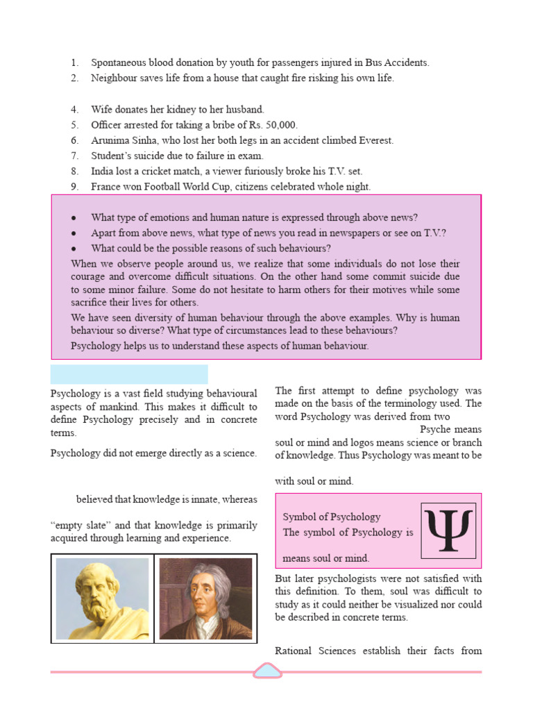 MSBSHSE Class 11 Psychology Textbook 12 20 | PDF | Unconscious Mind ...