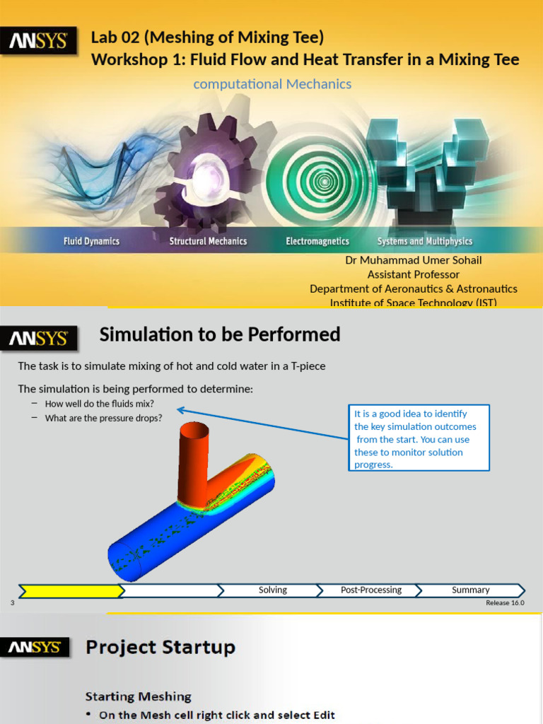 Lab 2 - Meshing-Mixing - Tee | PDF | Geometry | Simulation