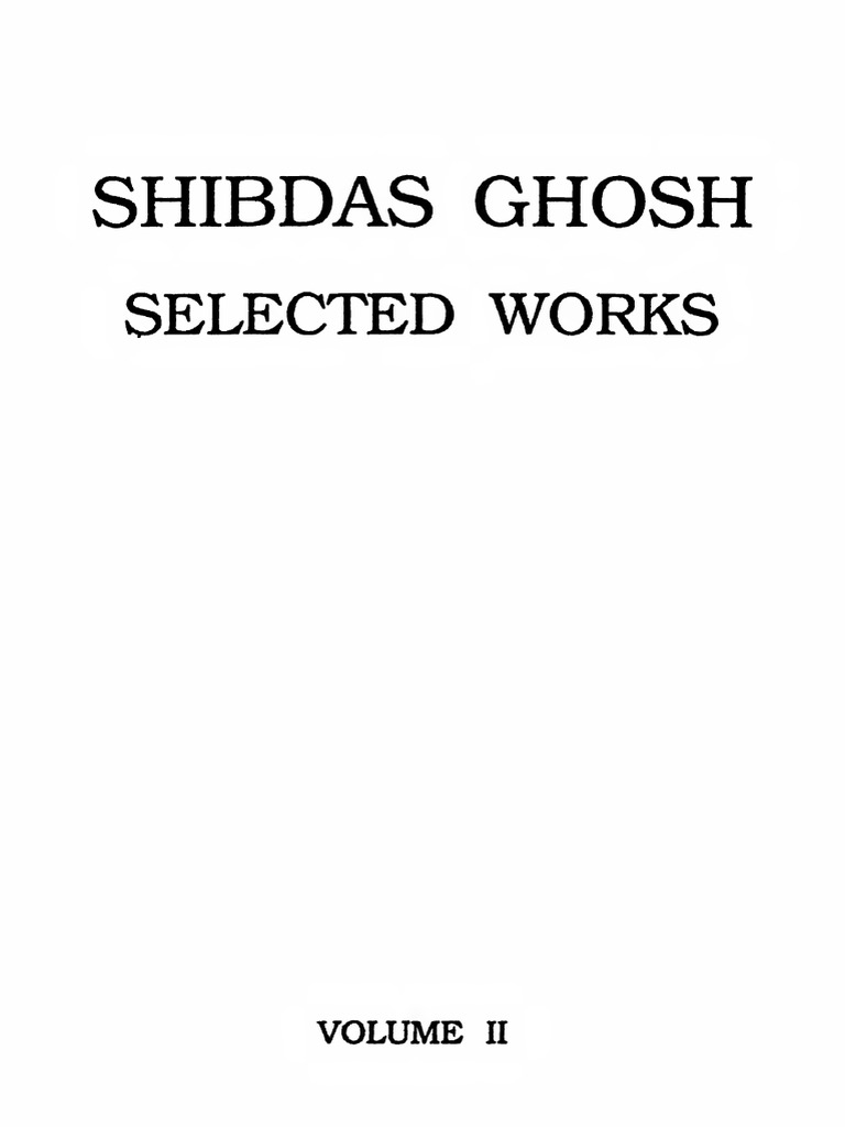 Selected Works of Shibdas Ghosh Vol. II | PDF | Truth | Marxism