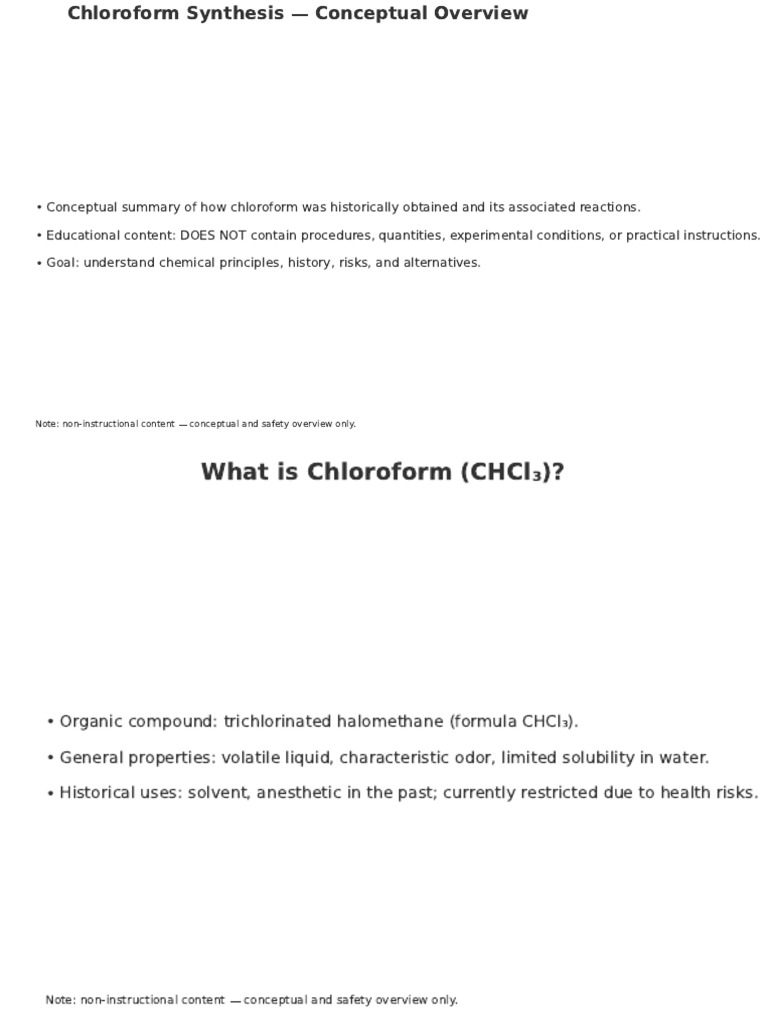 Chloroform Synthesis 5 Slides | PDF