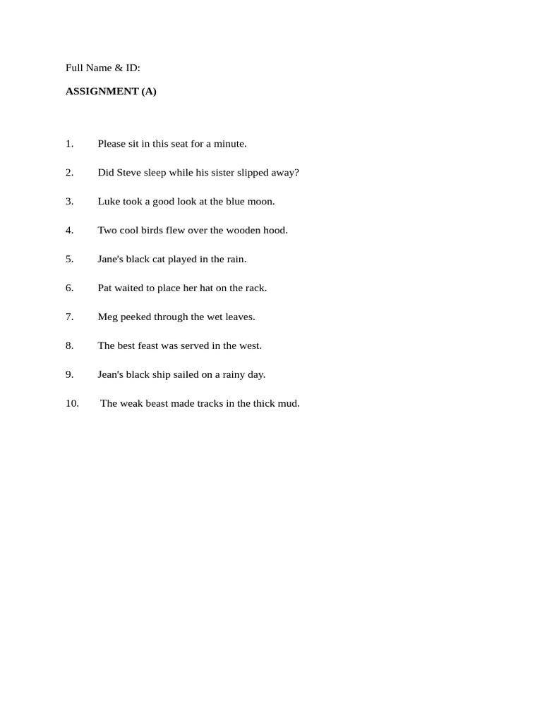 Assignment A&b On Vowels | PDF