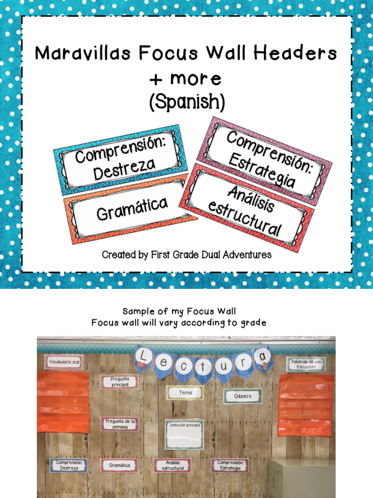 Maravillas Focus Wall Headers + More: (Spanish) | PDF