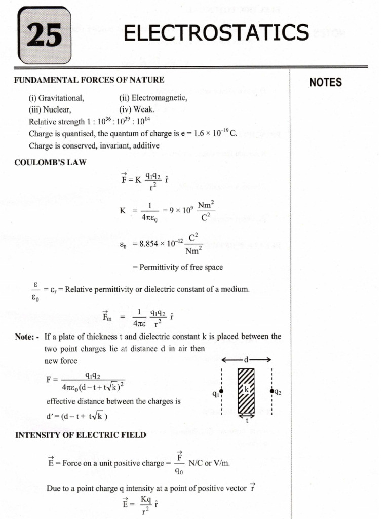 Electrostatic Notes | PDF