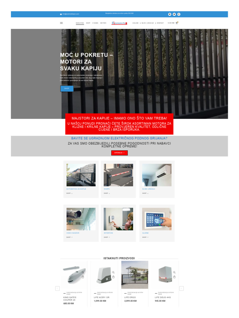 Podno Grijanje, Klizne/krilne Kapije I Kontrole Pristupa - Automatika Pro | PDF