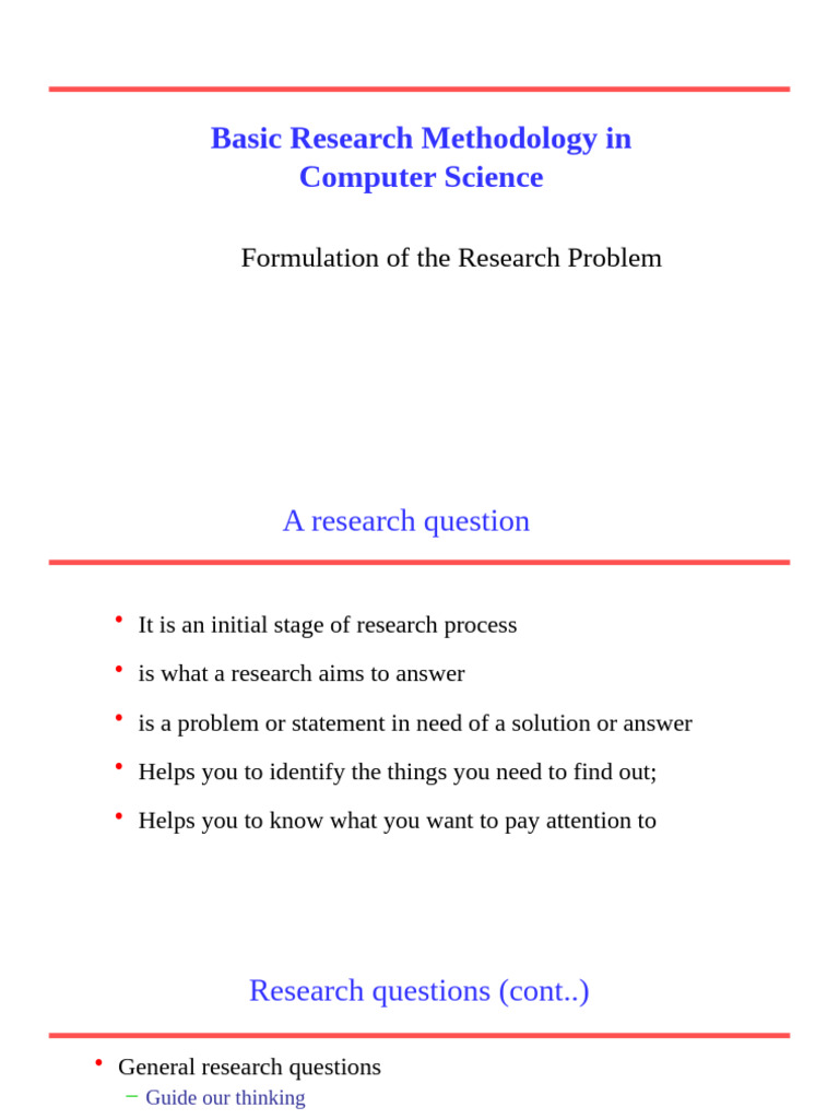 Formulation of Research Problem | PDF | Educational Technology | Inquiry