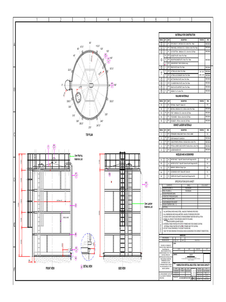 Vertical Mild Steel Tank Design | PDF | Building Materials