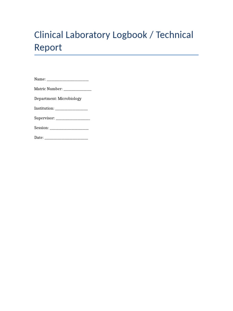 Clinical Laboratory Logbook Overview | PDF | Medical Diagnosis ...