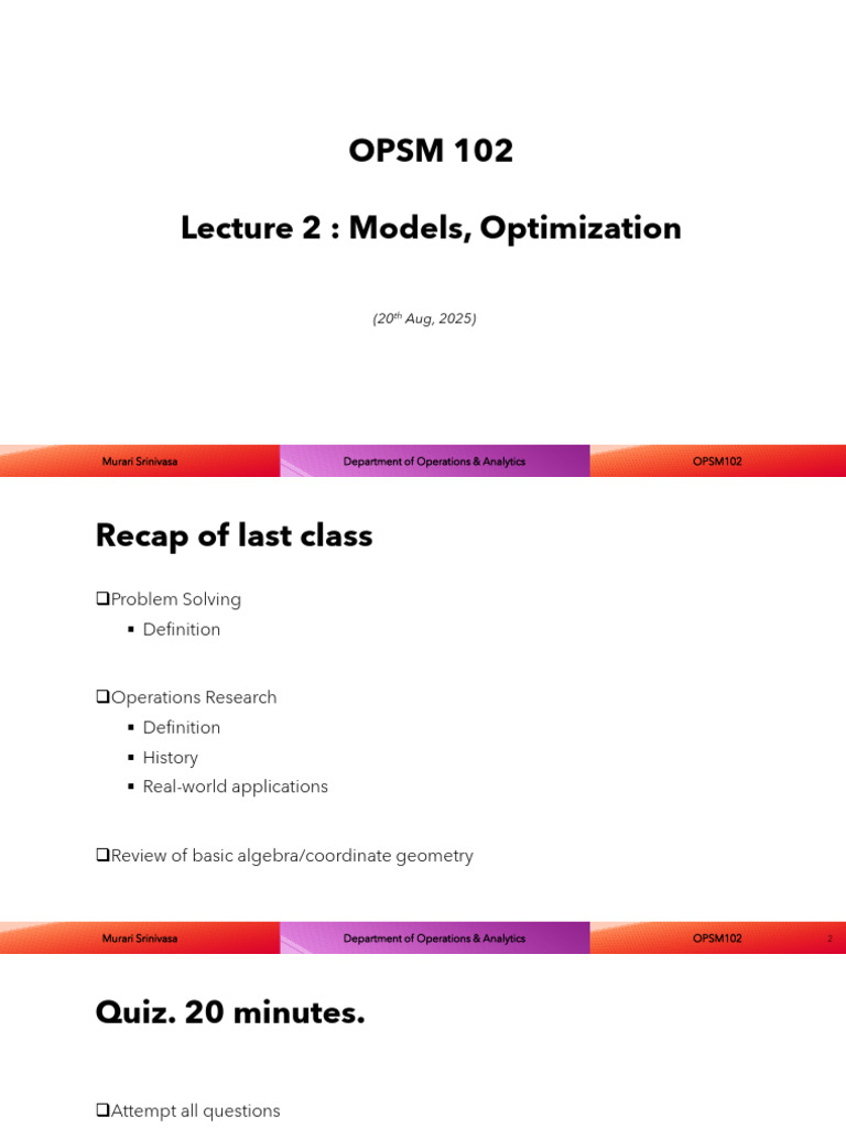 Optimization Models in Operations Research | PDF | Mathematical ...