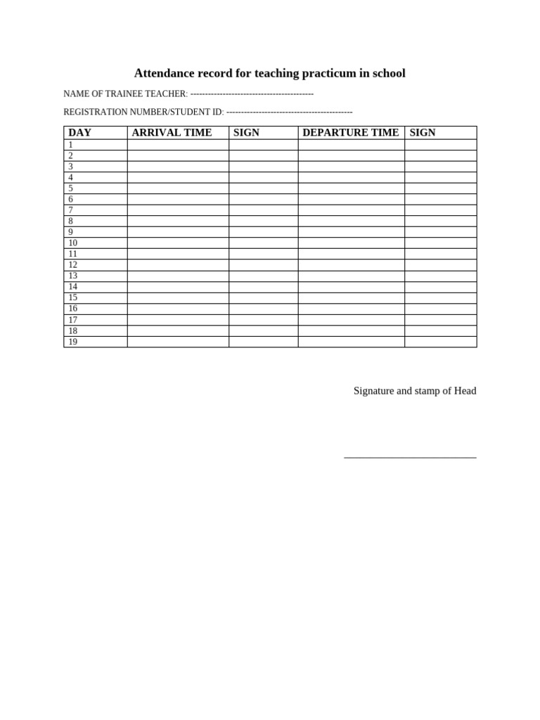 Attendance Record | PDF