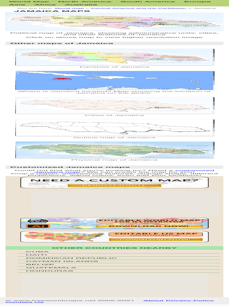 Jamaica Maps Geographical Features of Jamaica | PDF