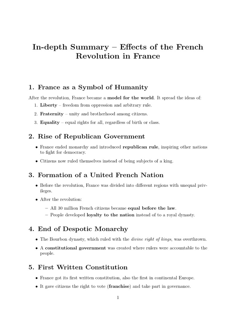 Effects of French Revolution in France | PDF | France | Citizenship