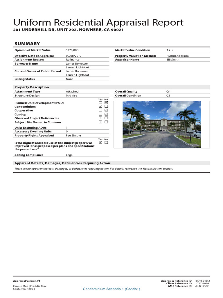 Sample Appraisal Reportw Image | PDF | Real Estate Appraisal | Condominium