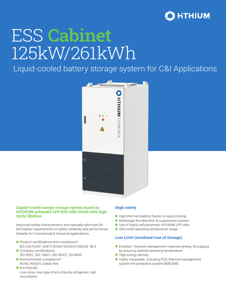 Hithium DS ESS 261kWh Datasheet (EU) 250124 V1.3 | PDF | Electrical ...