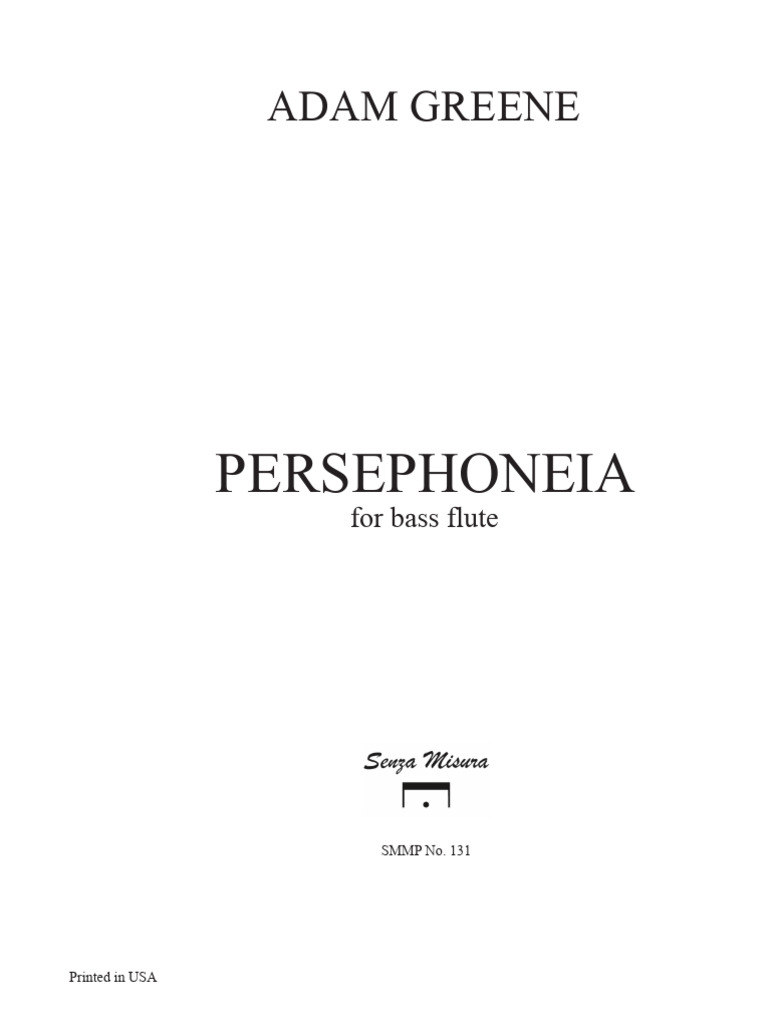 Persephoneia Print Score | PDF | Flute | Musicology