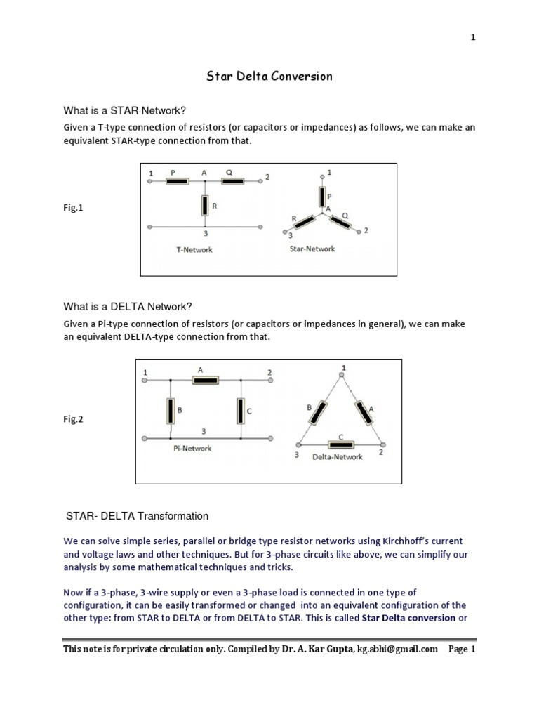 Star-Delta Transformation | PDF | Electrical Impedance | Electrical ...