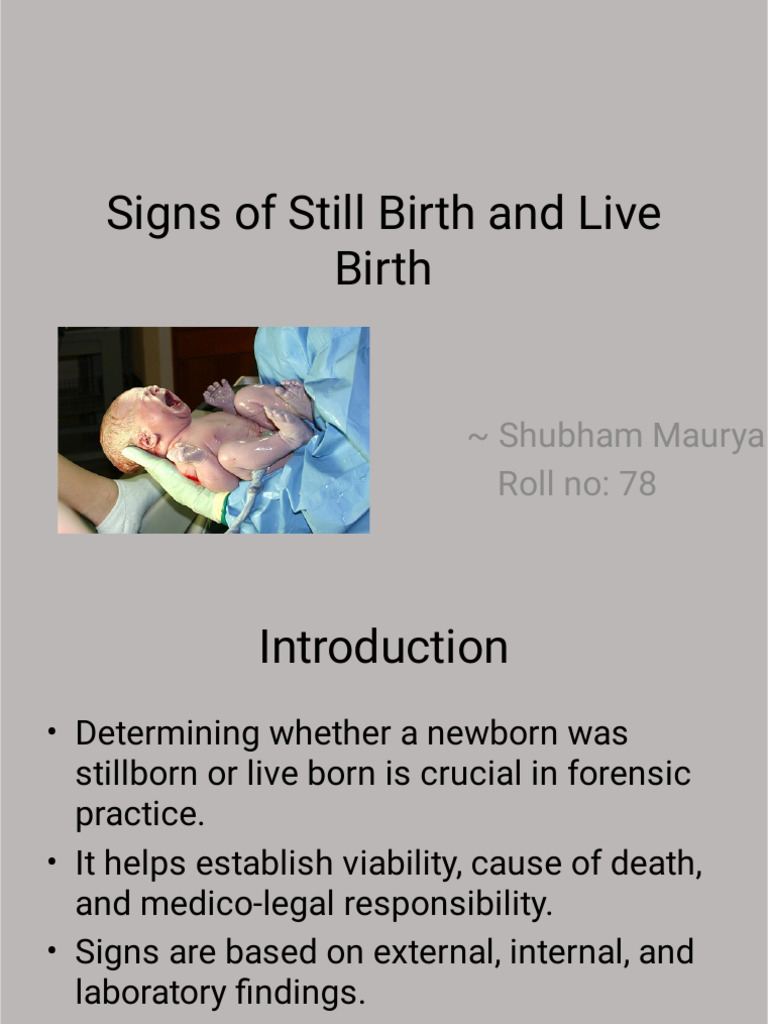 Signs of StillBirth and LiveBirth Reddy | PDF