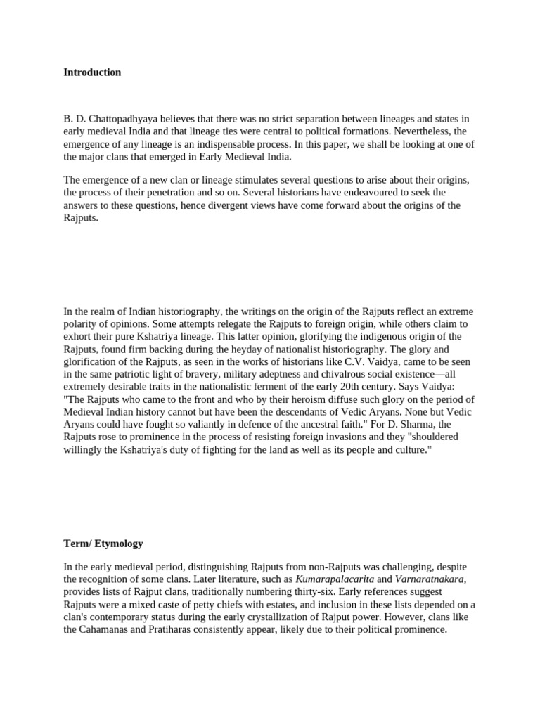 Origins of Rajputs (In Every Essence) | PDF