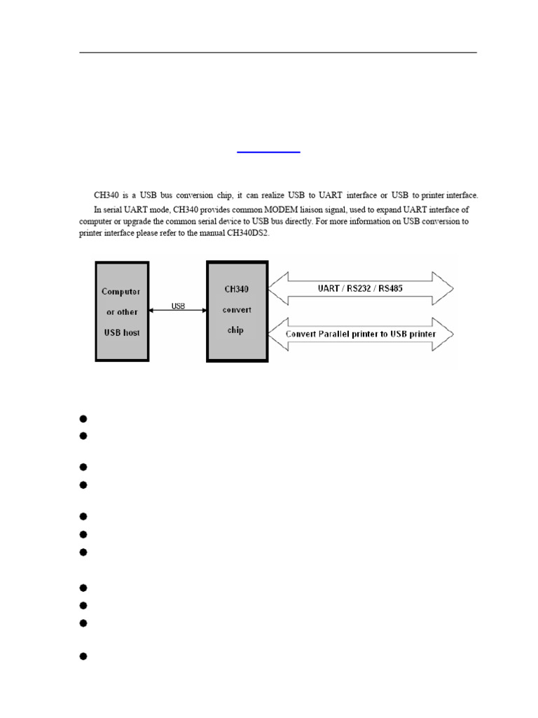 CH340 USB to Serial Chip Data Sheet | PDF | Usb | Information And ...