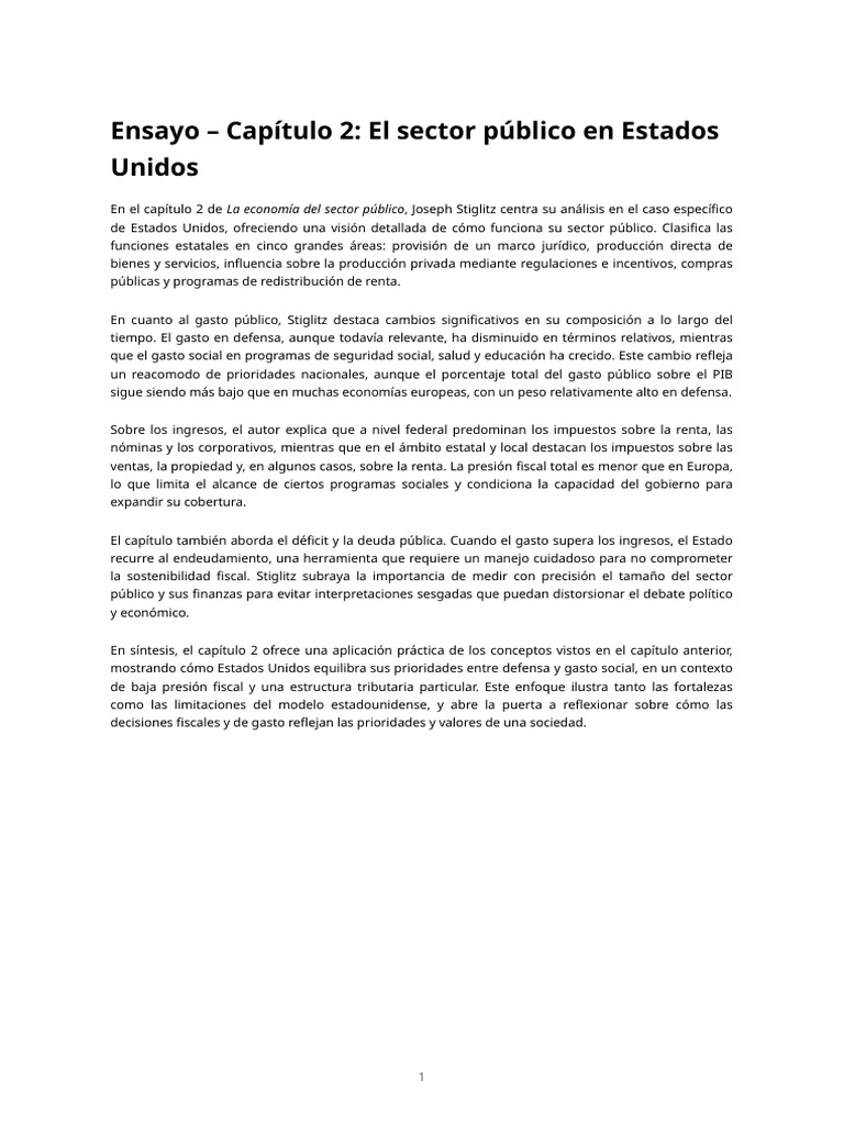 Resumen Cap1 2 Stiglitz | PDF