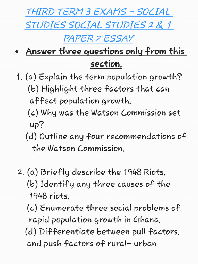 Social Studies EXAMS | PDF