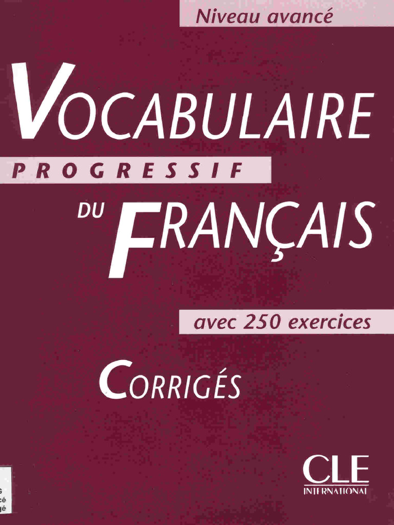 Vocabulaire Progressif. Corrigés Avancé | PDF