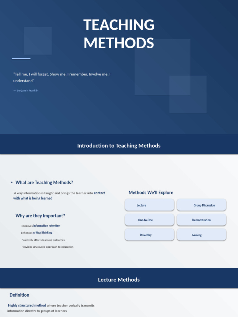 Teaching Methods | PDF | Learning | Teaching Method