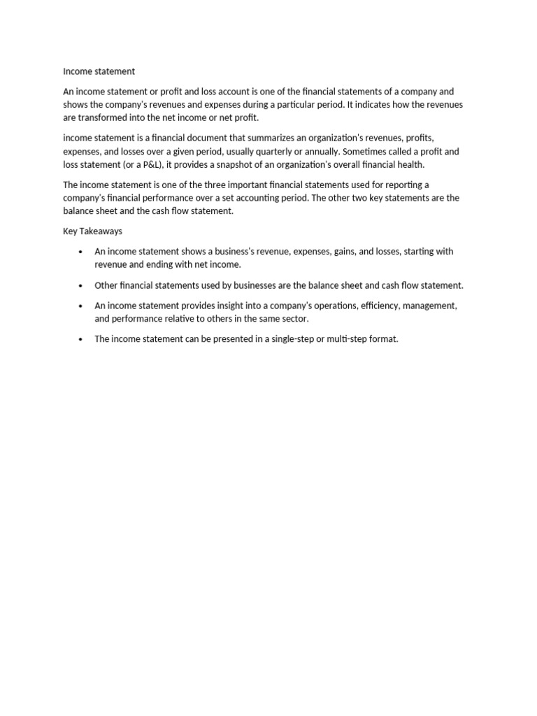 Understanding Income Statements Explained | PDF