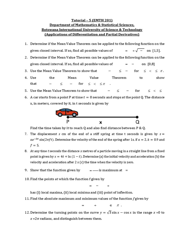 EMTH 201-Tutorial 5 | PDF | Area | Length