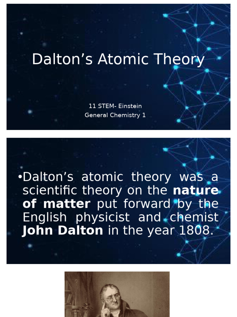 Daltons Atomic Theory | PDF