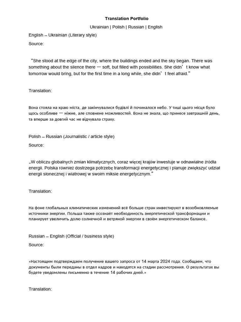 Translation Portfolio | PDF