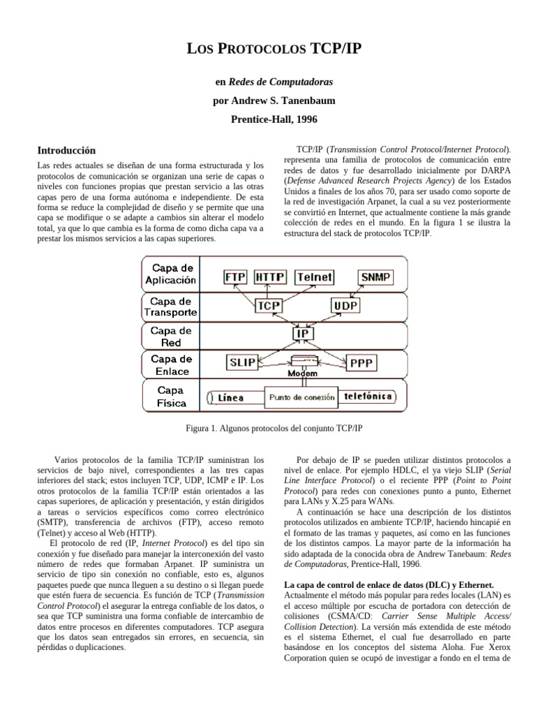 Protocolos TCPIP | PDF | Protocolos de internet | Dirección IP