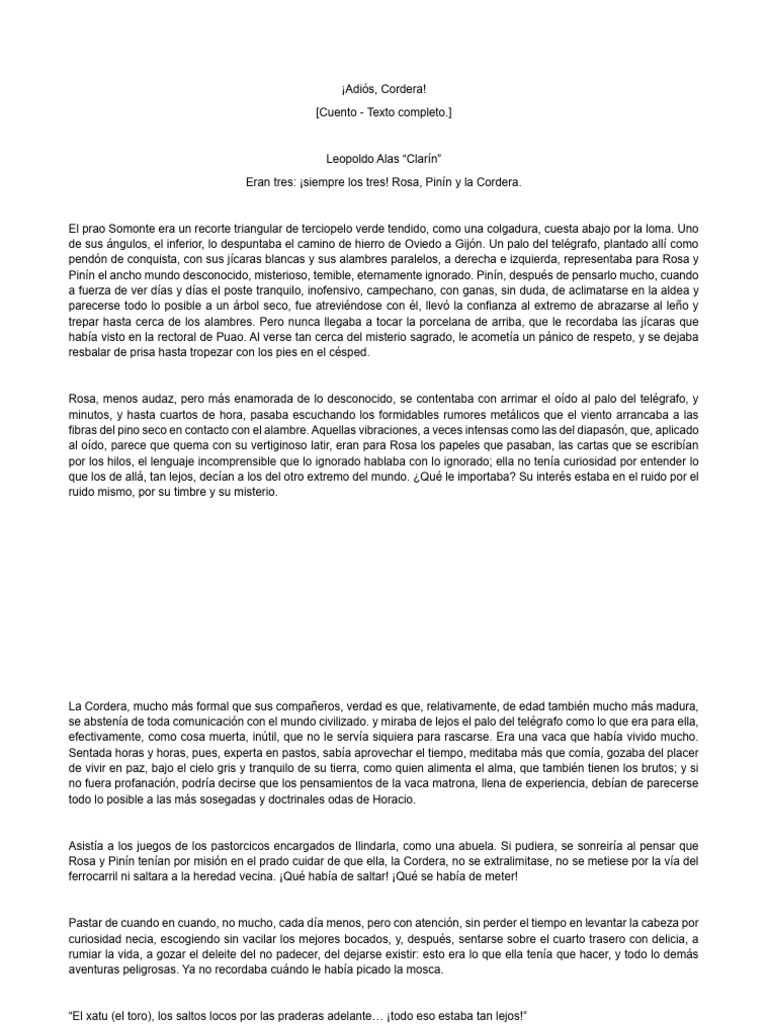 La vida de la Cordera en Somonte | PDF | Vacas