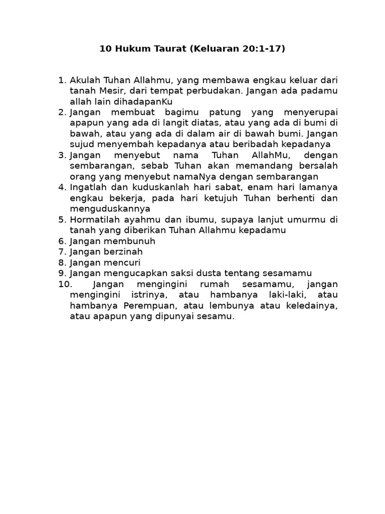 10 Hukum Taurat | PDF