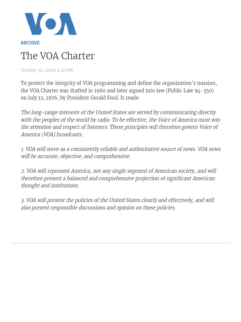 The VOA Charter | PDF