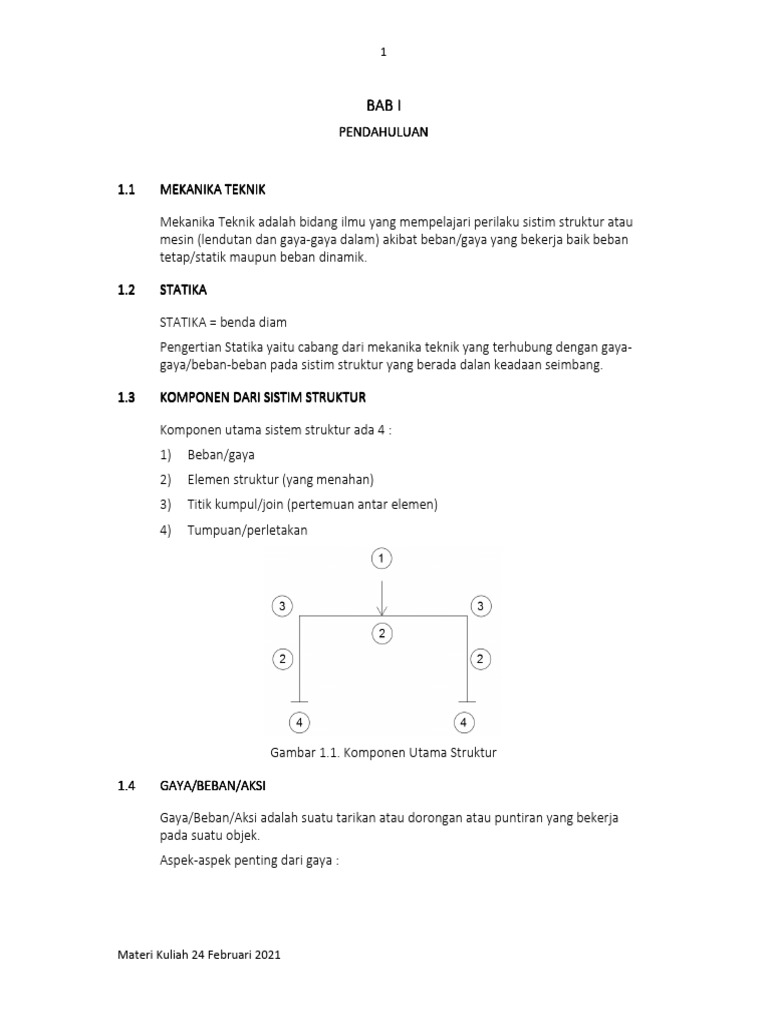 Mekanika Teknik: Dasar Statika dan Gaya | PDF