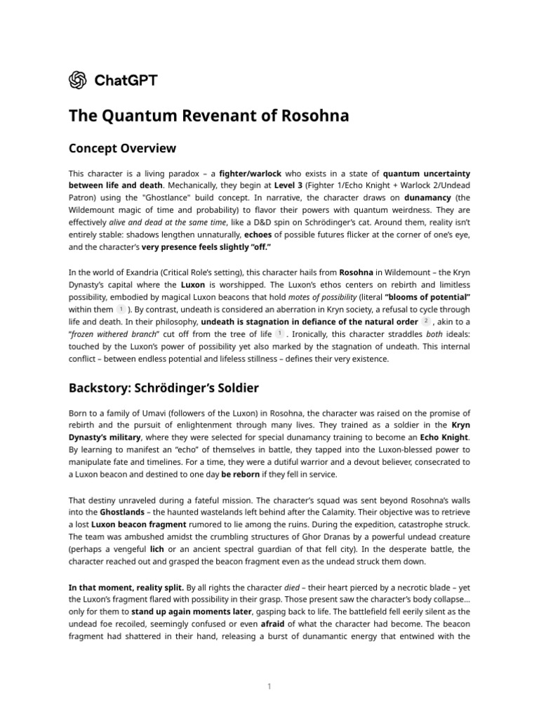 Quantum Revenant of Rosohna | PDF | Soul | Reality