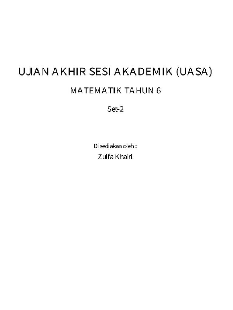 Uasa Math T6-2 | PDF