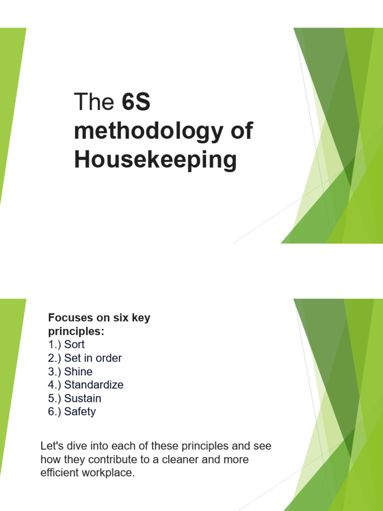 6s Methodology of Housekeeping 1ST WEEK | PDF | Personal Protective ...