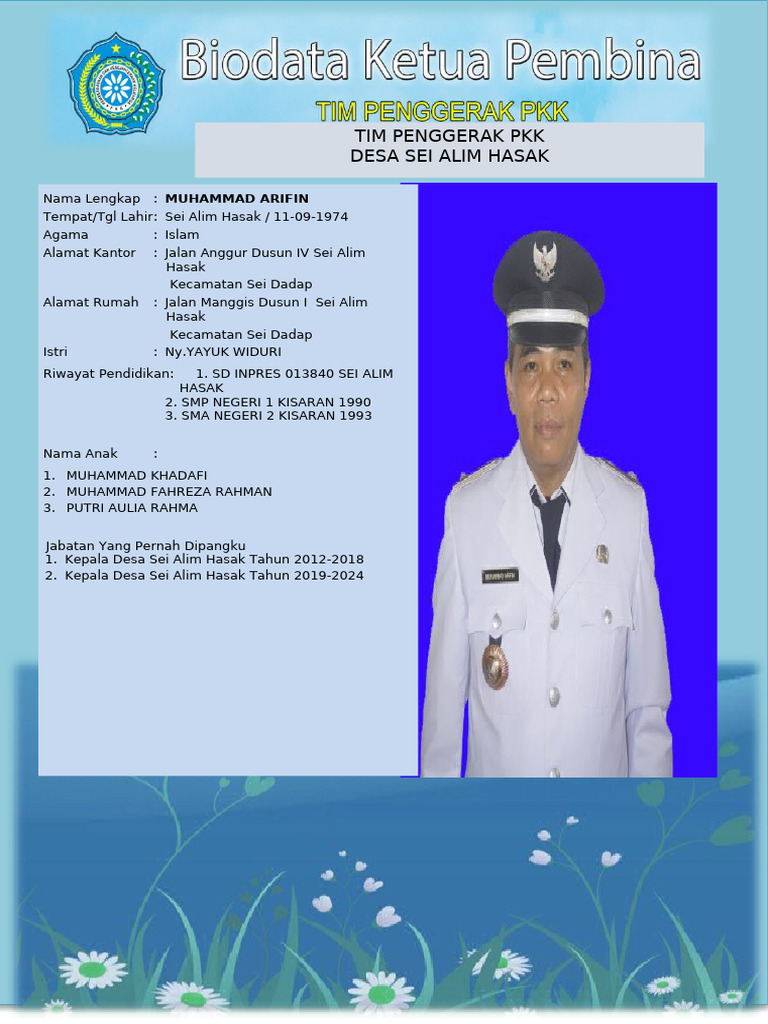 Biodata Tim PKK Desa Sei Alim Hasak | PDF