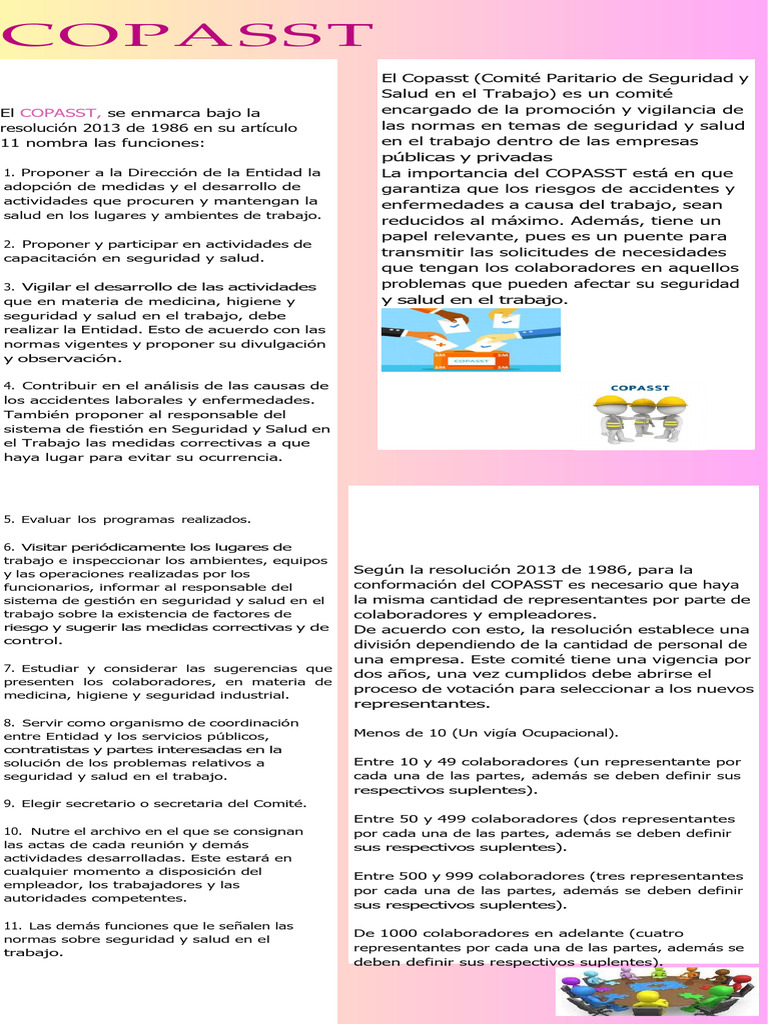 Funciones del COPASST en Empresas | PDF | Valores