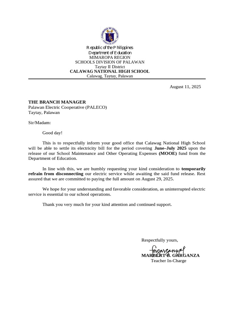 Request to Delay Electric Service Disconnection | PDF