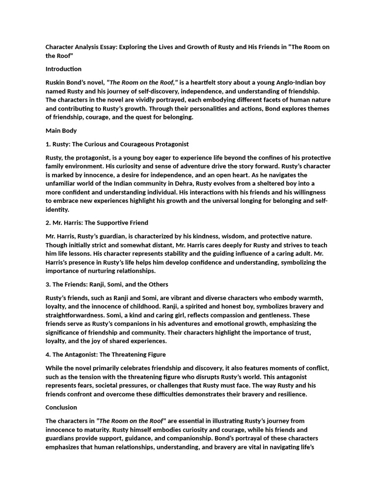 Room On The Roof - Character Analysis | PDF | Courage