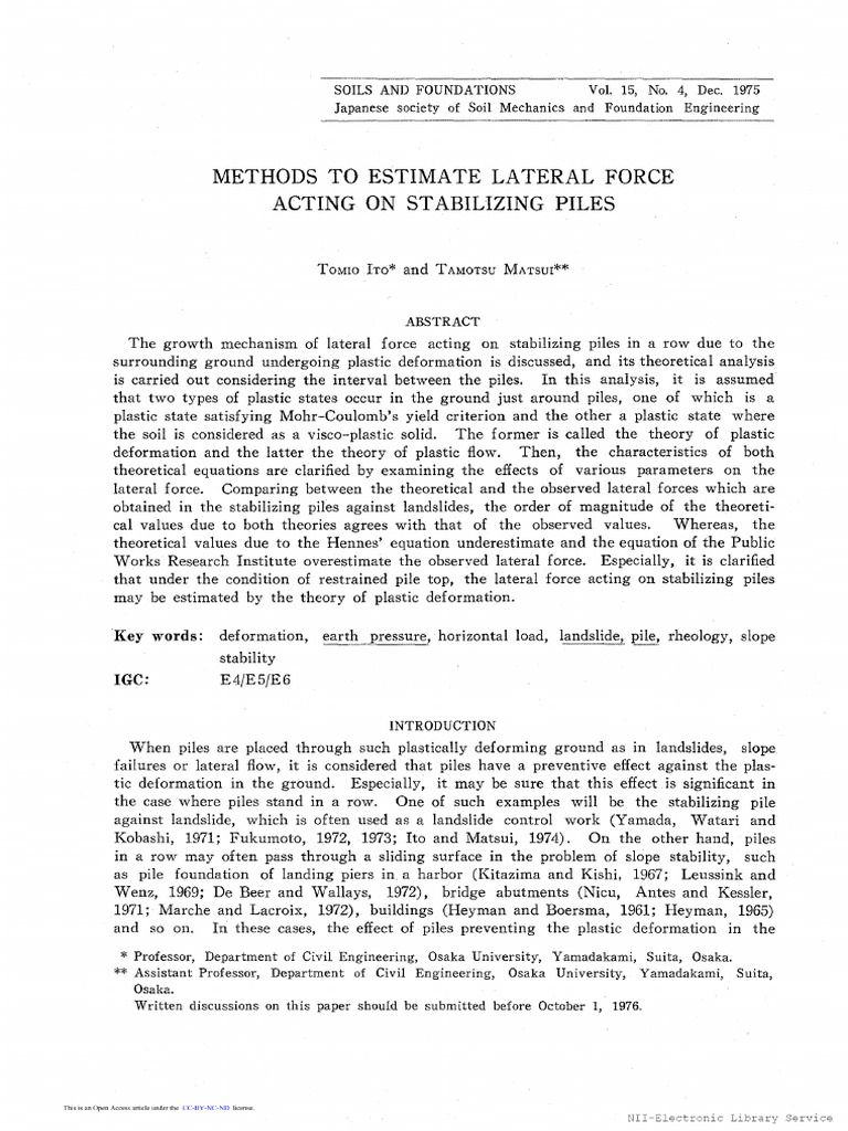 Methods To Estimate Lateral Force Actin | PDF