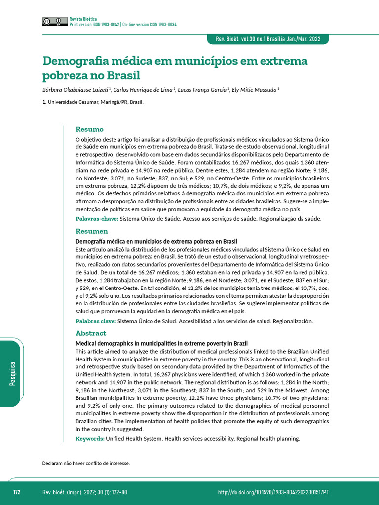 Demog Médic Municípios Extrema Pobreza No BR | PDF | Brasil | Remédio